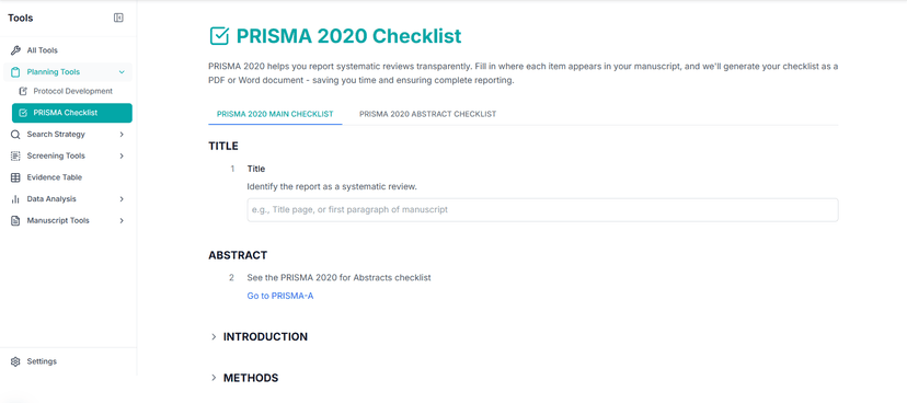 Systematic Review Tools | AI-Powered Research Workflow Platform